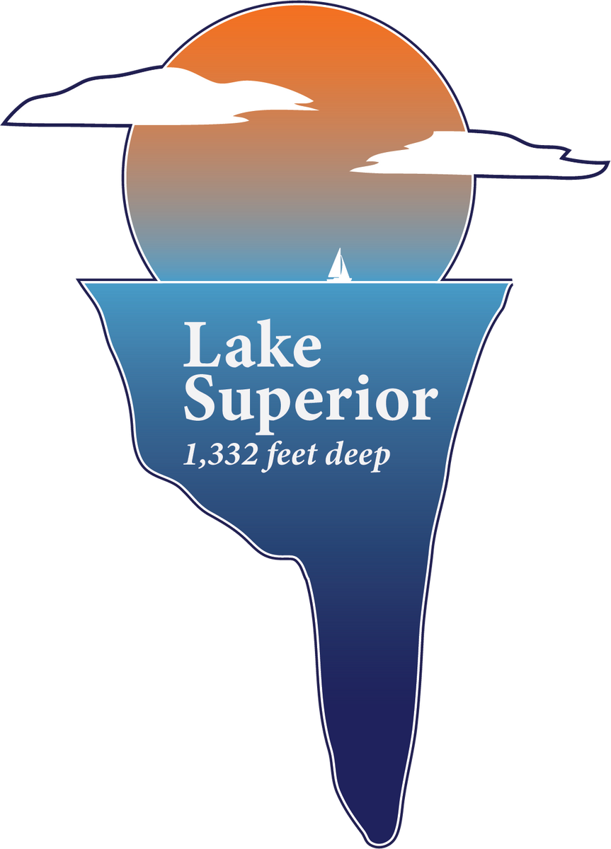 Lake Superior 1332 Feet Deep Sticker – Down Wind Sports